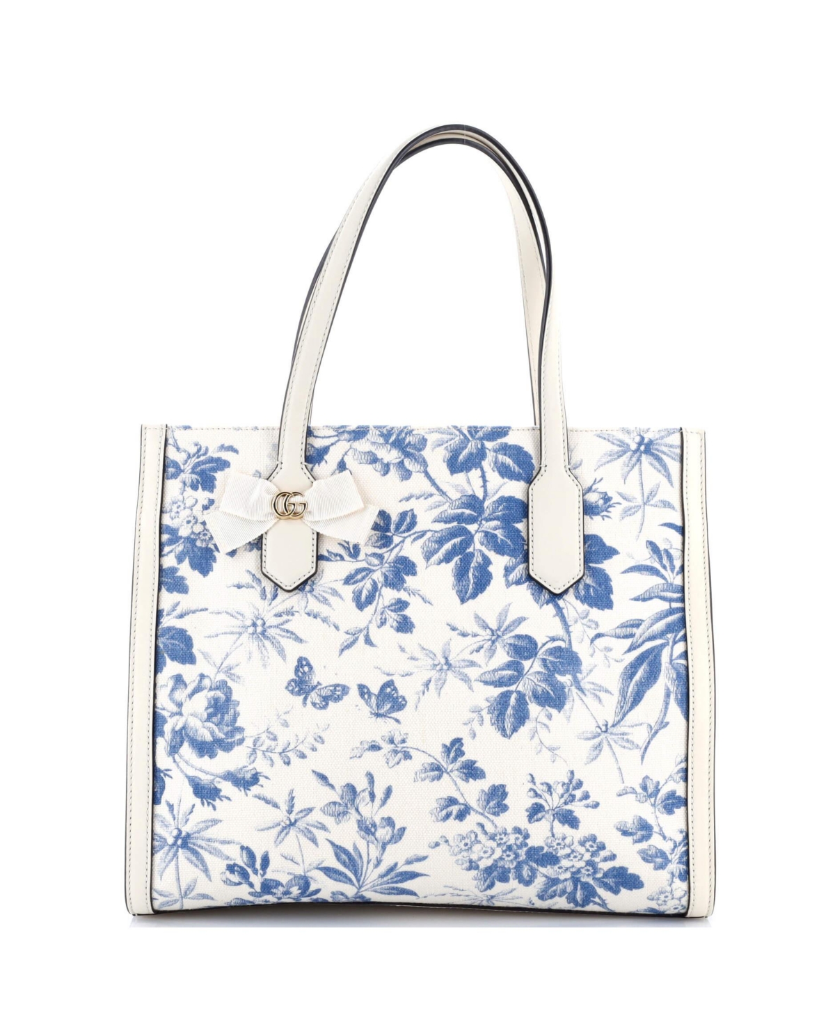 Click here for Pre-Owned Gucci Medium Gg Ribbon Tote Coated Print... prices