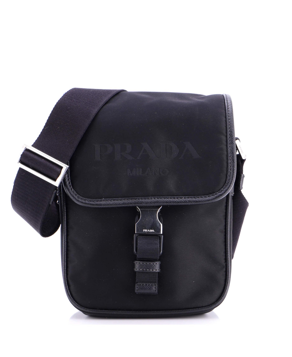 Click here for Pre-Owned Prada Logo Buckle Messenger Bag Nylon -... prices