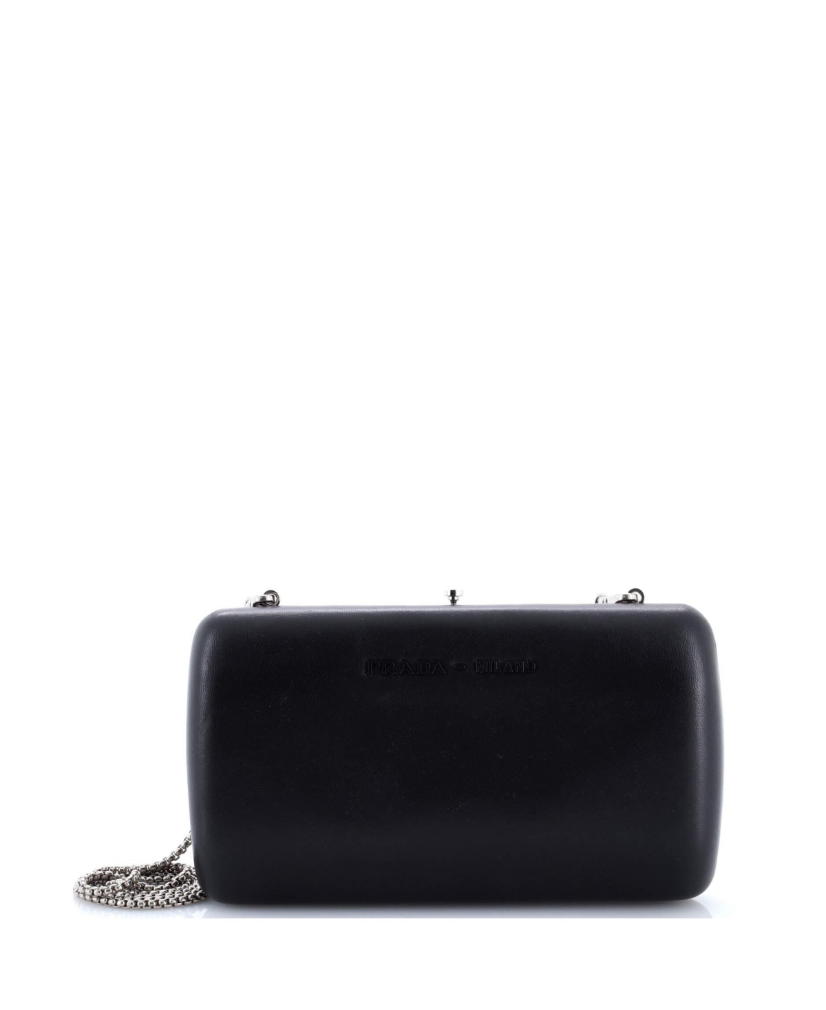 Click here for Pre-Owned Prada Logo Convertible Chain Box Clutch... prices