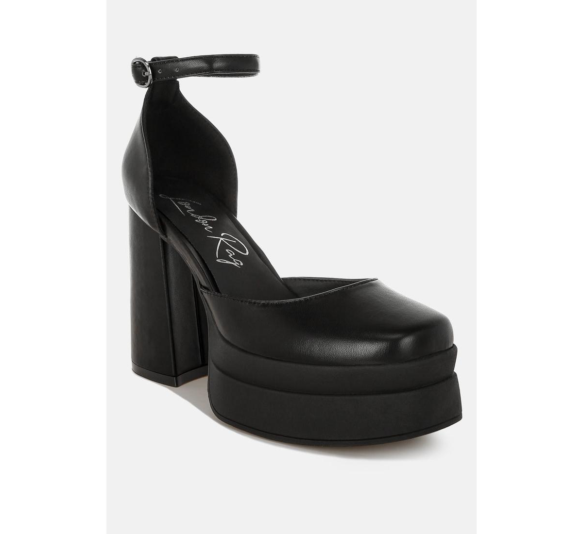 Click here for London Rag Womens Araminta Chunky Square Toe Buckl... prices