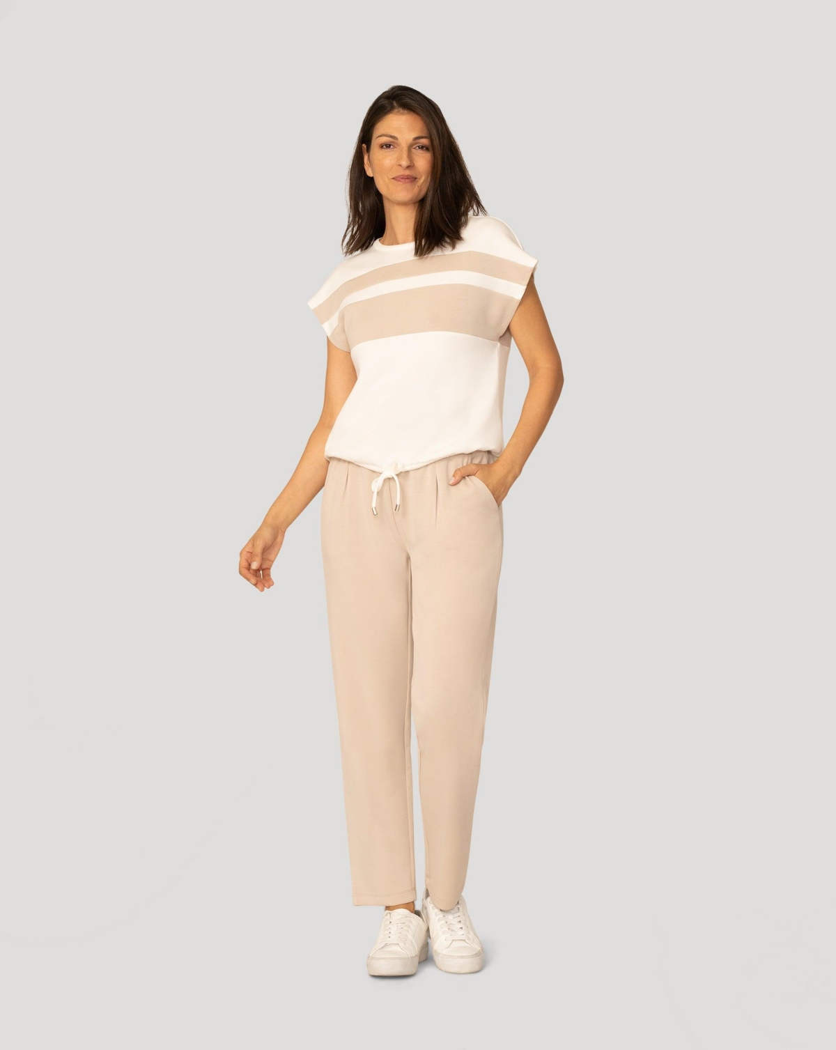Click here for Cable & Gauge Womens Stripe Drawstring Top and Jog... prices