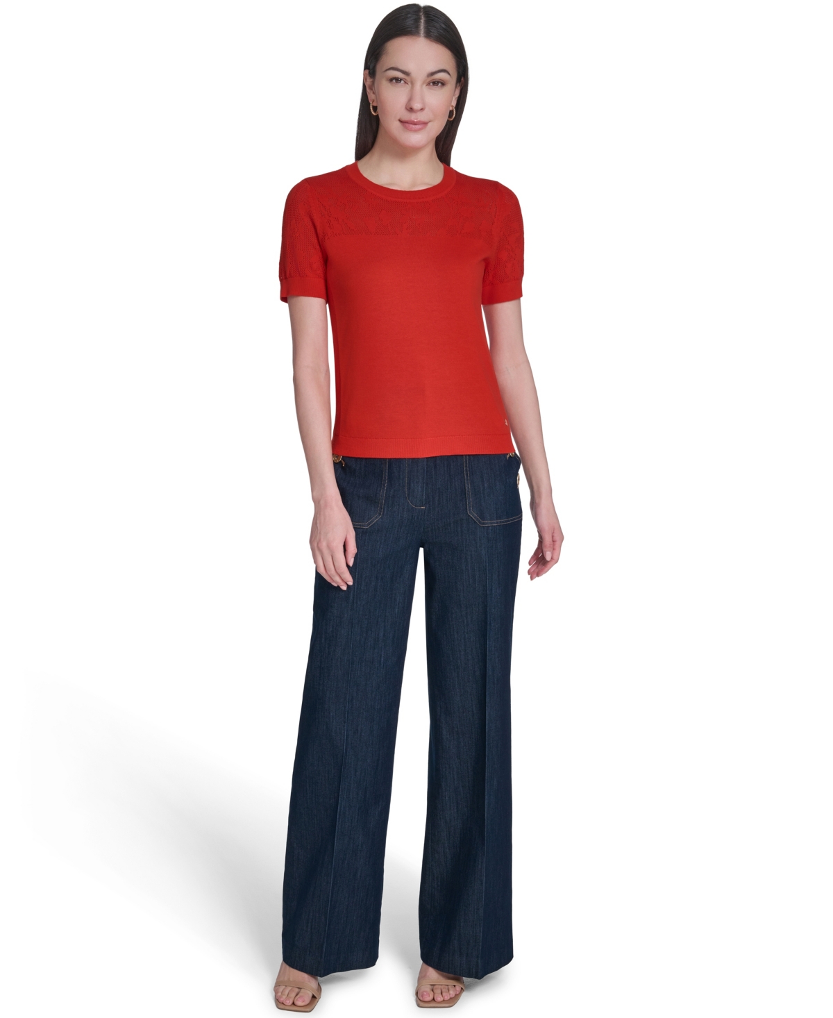 Click here for Tommy Hilfiger Womens Crew Neck Floral Sweater - G... prices