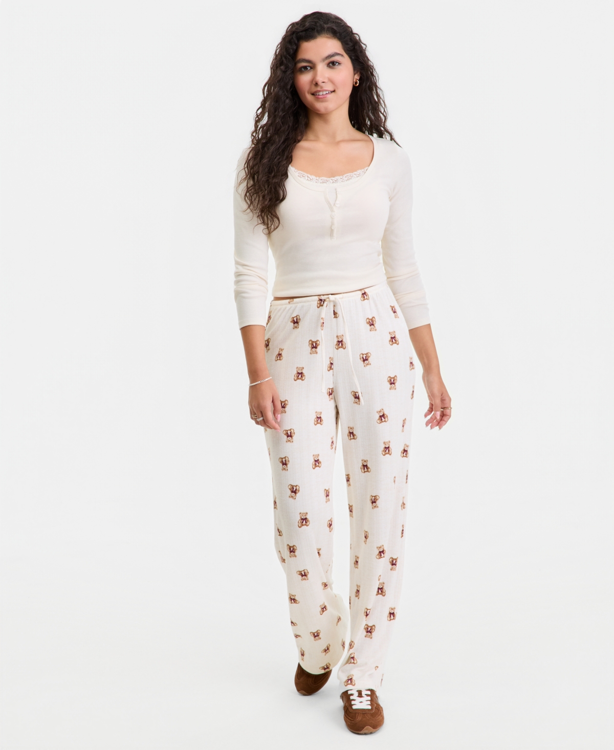 Click here for Hippie Rose Juniors Pointelle Printed Drawstring L... prices