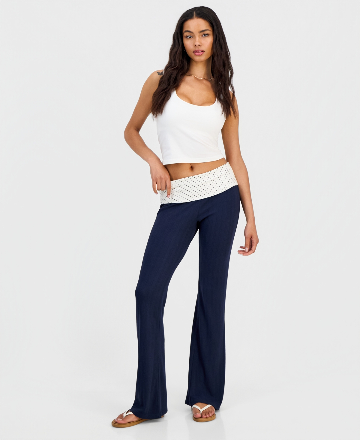 Click here for Hippie Rose Juniors Foldover Flare-Leg Lounge Pant... prices