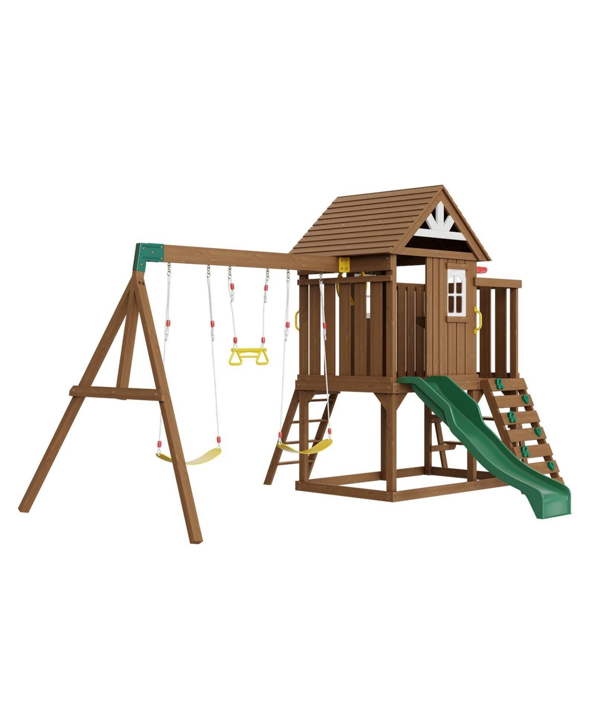 Click here for Gouun 9 in 1 Wooden Swing Set with Slide Swings Fo... prices