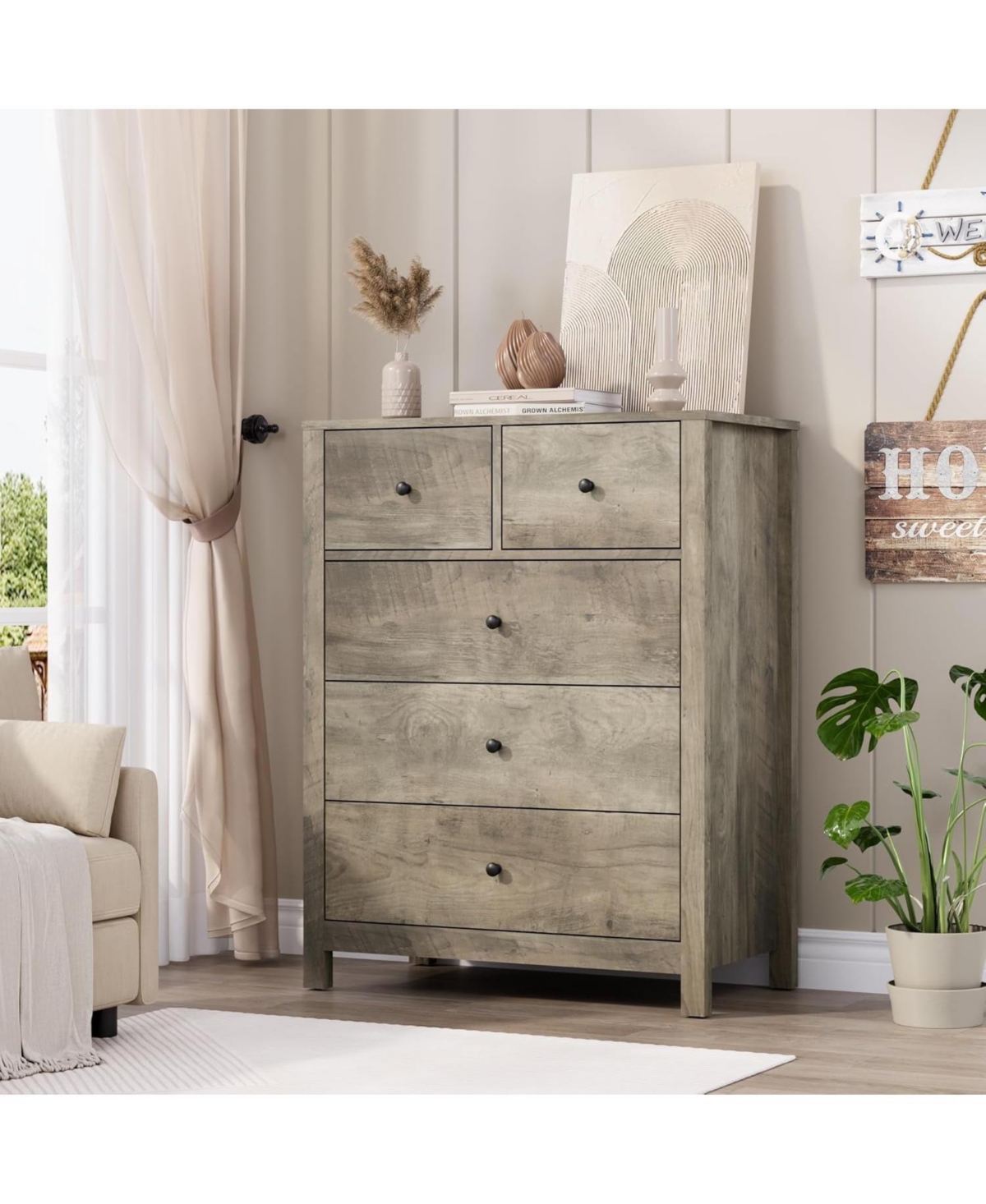 Click here for gaomon Chest of Drawers  5-Drawer Cabinet with Col... prices