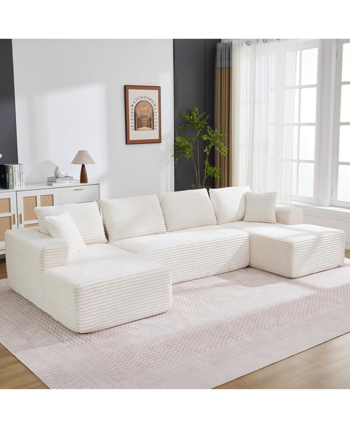 Click here for gaomon 130" U-Shaped Modular Sectional Sofa... prices