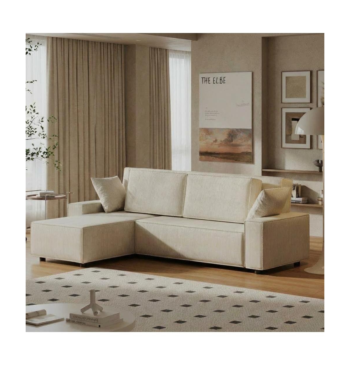 Click here for gaomon Corduroy Sectional Sofa  L-Shaped Couch wit... prices