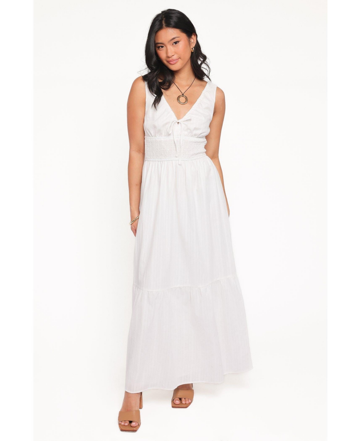 Click here for Petal and Pup Womens Kayden Maxi Dress - White prices