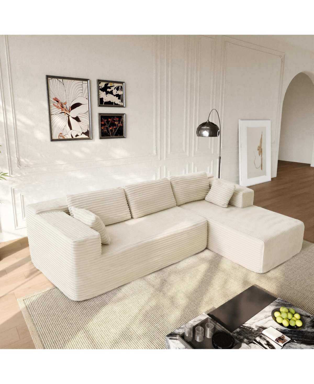 Click here for Homsee 106" Modular Sectional Sofa with Pillo... prices