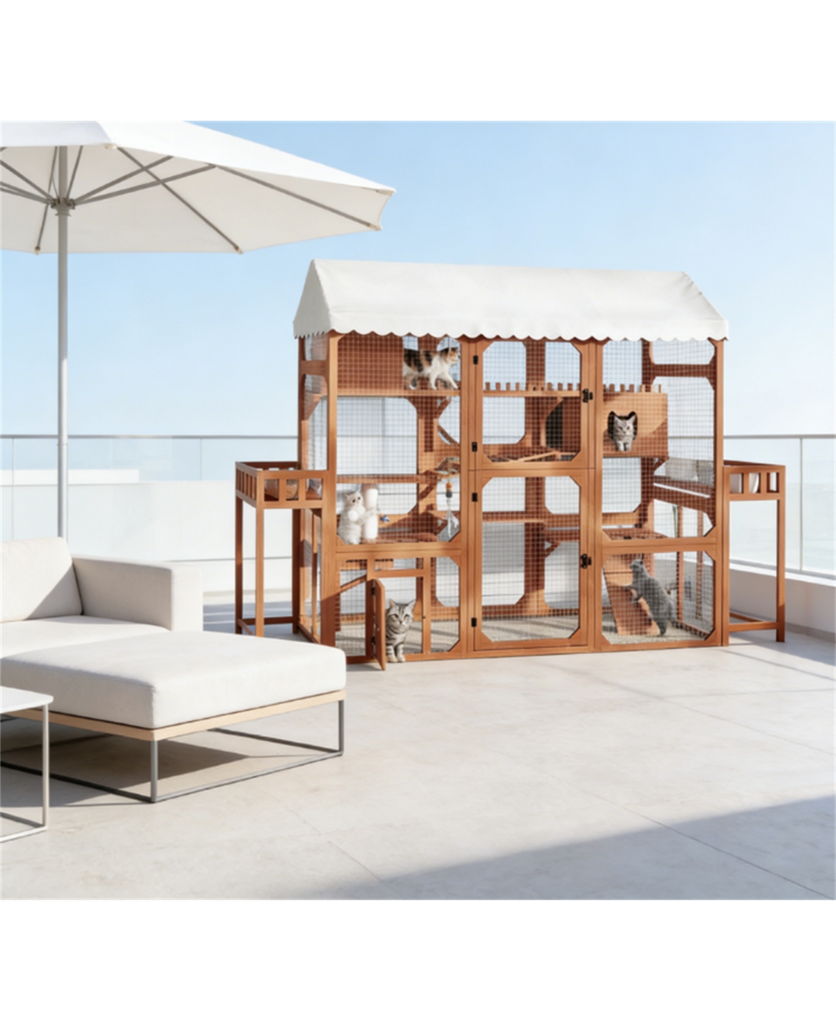 Click here for Zeus & Ruta Large Wooden Outdoor Cat Enclosure wit... prices