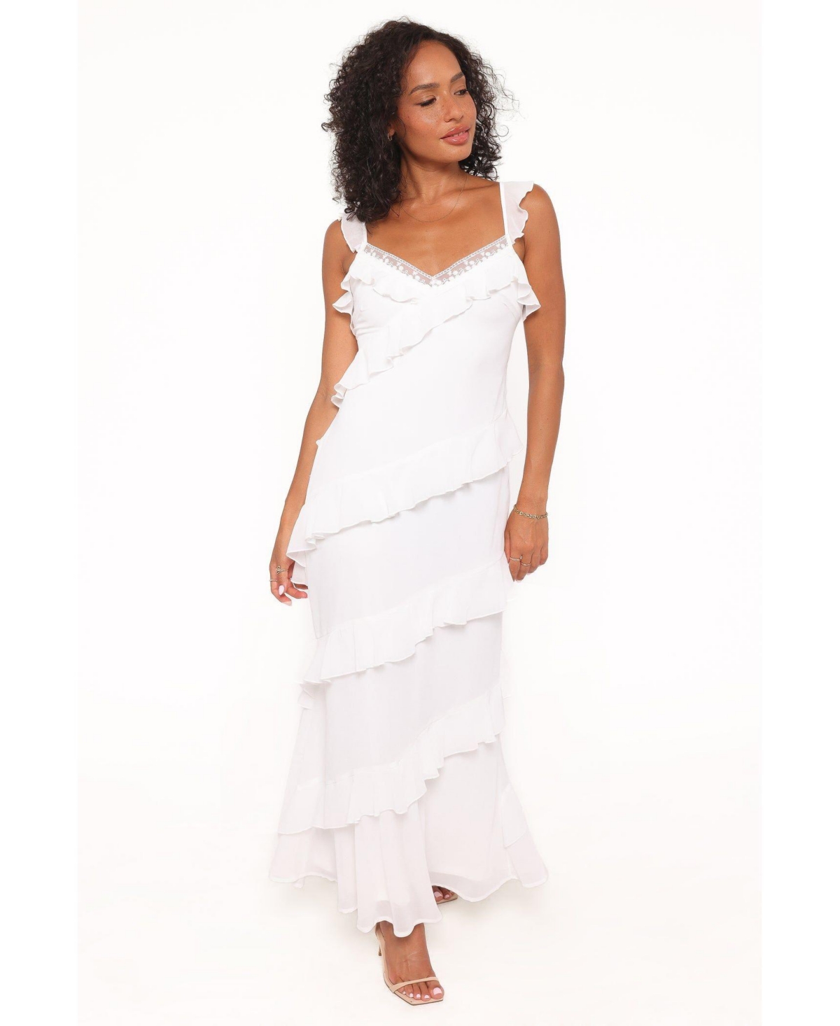 Click here for Petal and Pup Womens Virginia Maxi Dress - White prices