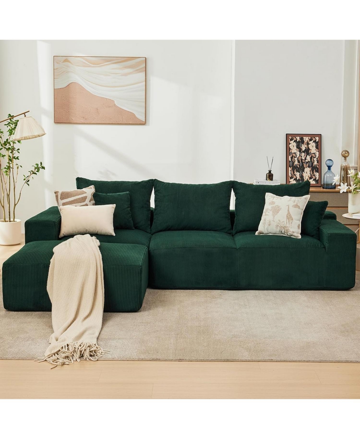 Click here for Gaomon Cloud Sectional Couch with Throw Pillows- L... prices