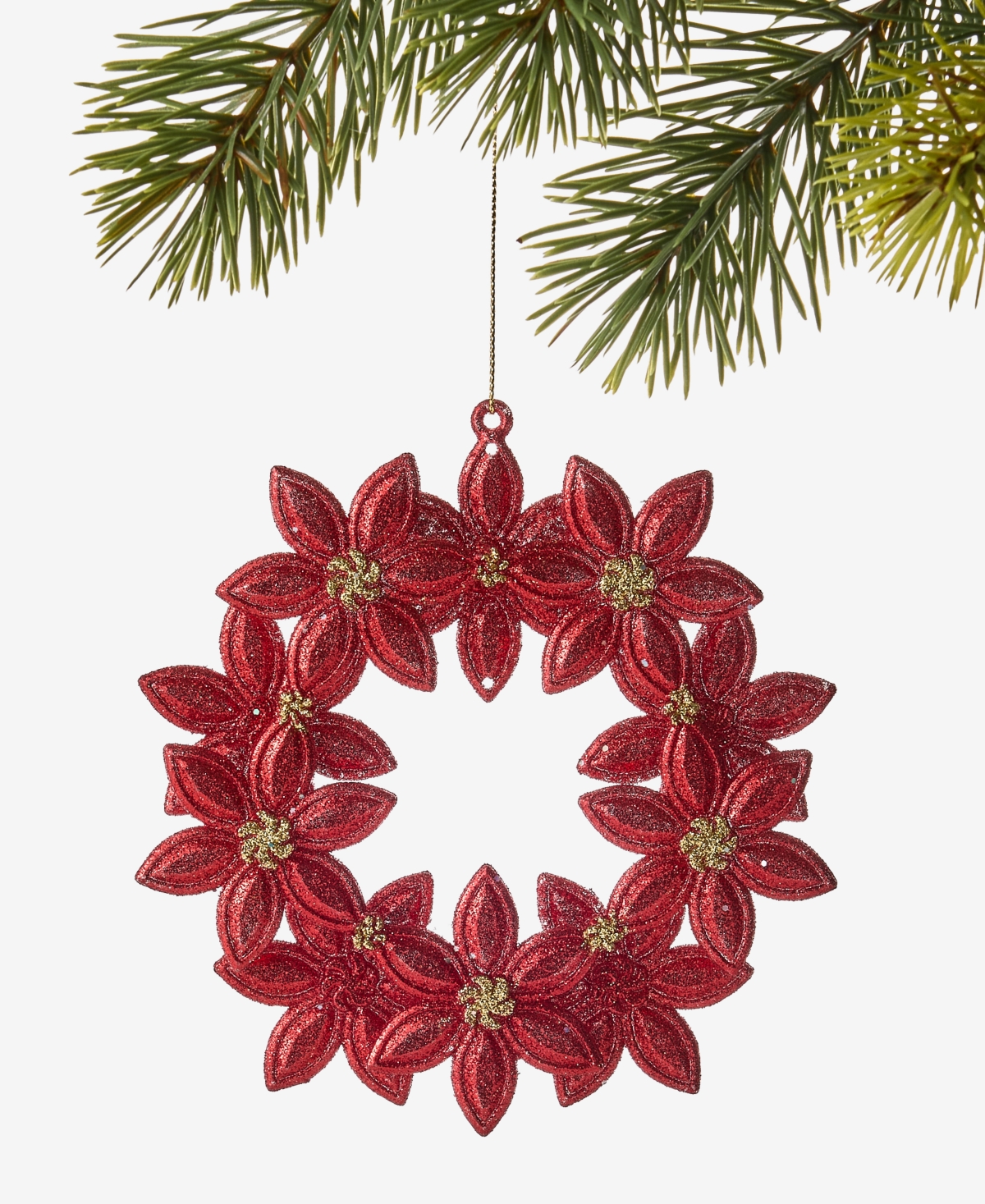 Click here for Holiday Lane Christmas Glitters Poinsettia Ornamen... prices
