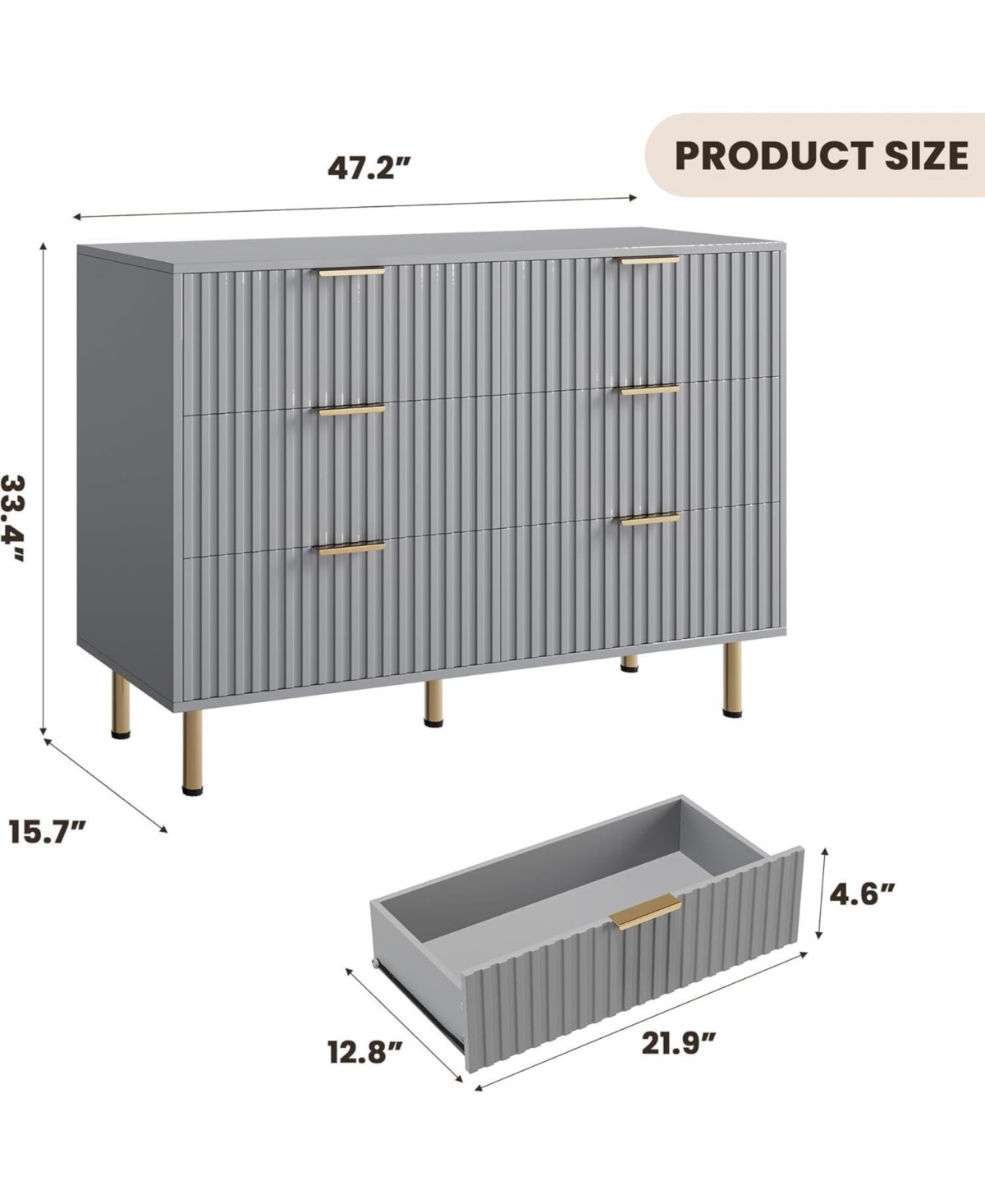 Click here for gaomon Zebra 6 Drawer Cabinet Honeycomb Design Gol... prices