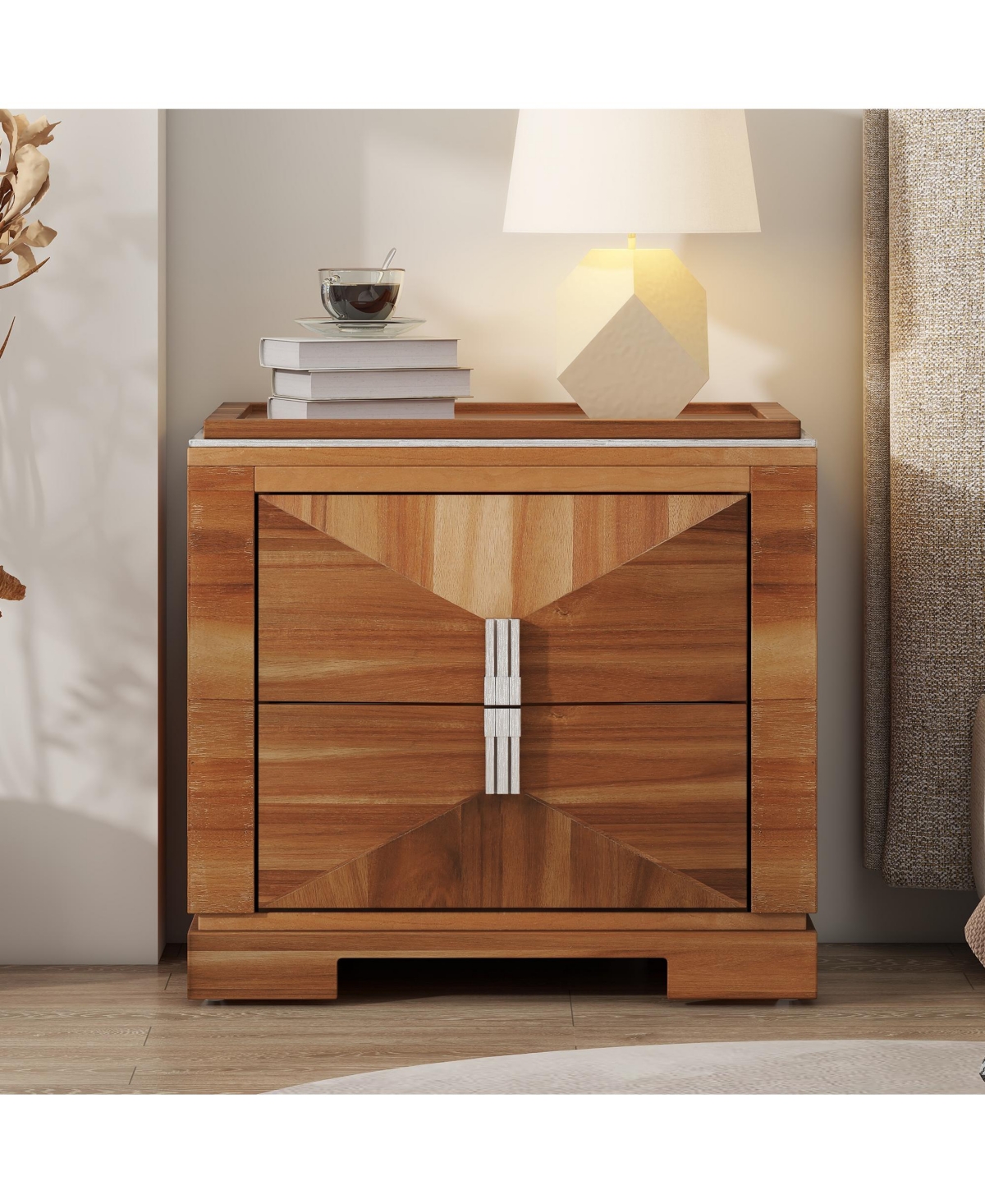 Click here for Flynama Elegant Modern Wooden Nightstand with 2 Dr... prices