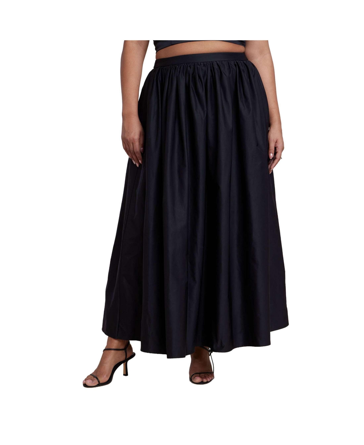 Click here for Eloquii Womens Taffeta Full Maxi Skirt - Black ony... prices