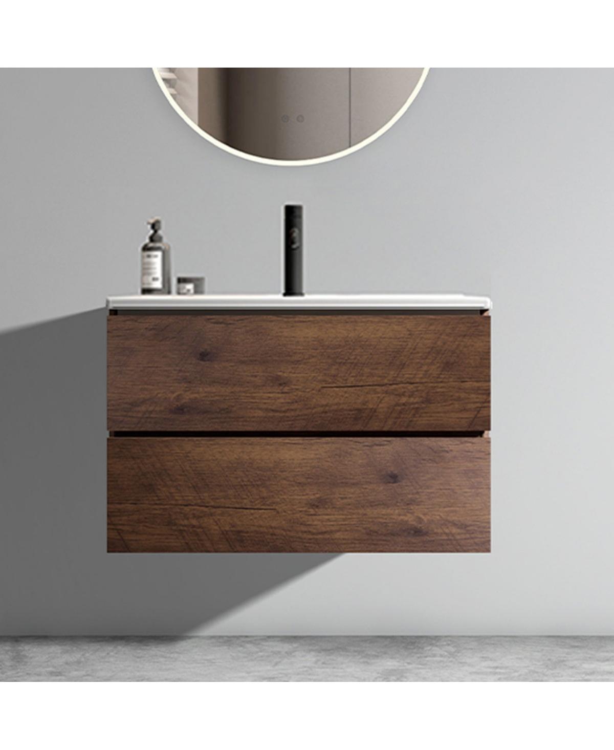 Click here for Thirtypeachy 30" Modern Walnut Wall Mount Van... prices
