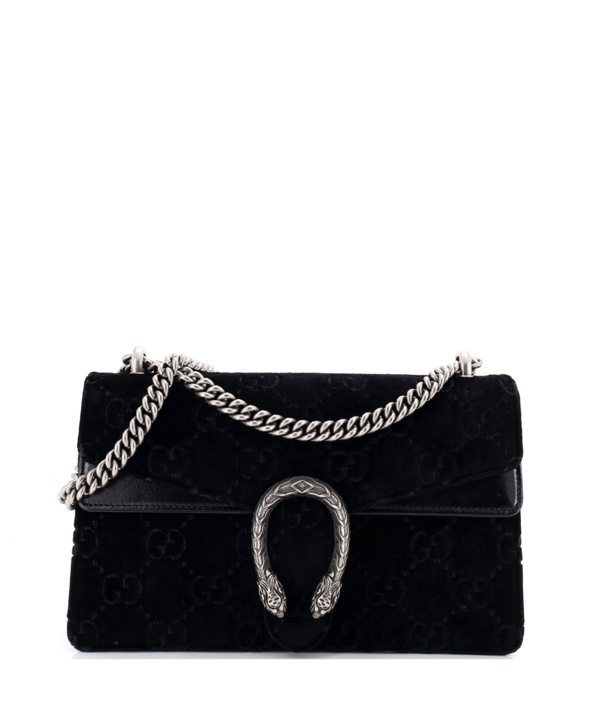 Click here for Pre-Owned Gucci Small Dionysus Bag Gg Velvet - Bla... prices