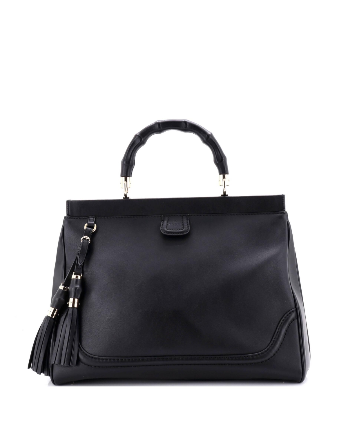 Click here for Pre-Owned Gucci Bold Bamboo Top Handle Bag Leather... prices