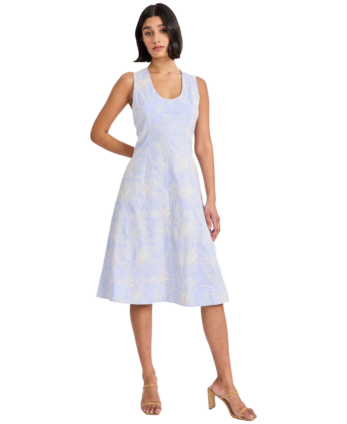 Click here for Maggy London Womens Sleeveless Scoop Neck Midi Dre... prices