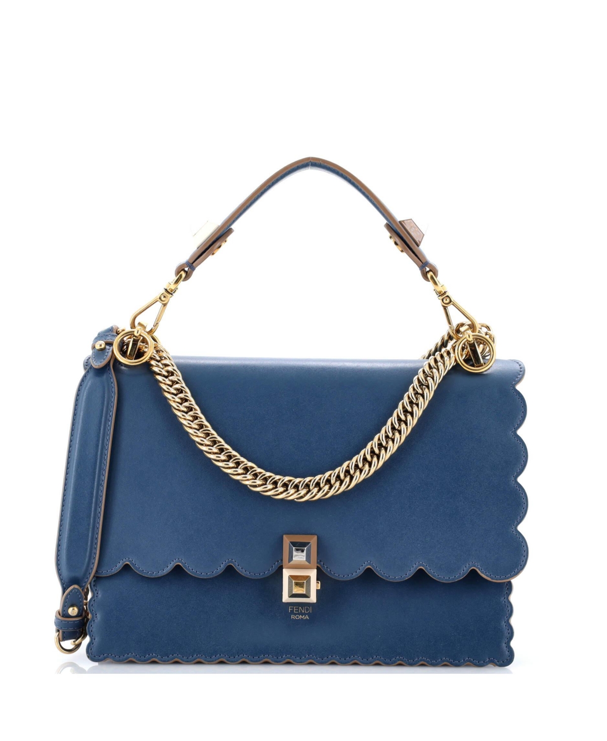 Click here for Pre-Owned Fendi Medium Kan I Bag Leather - Blue prices