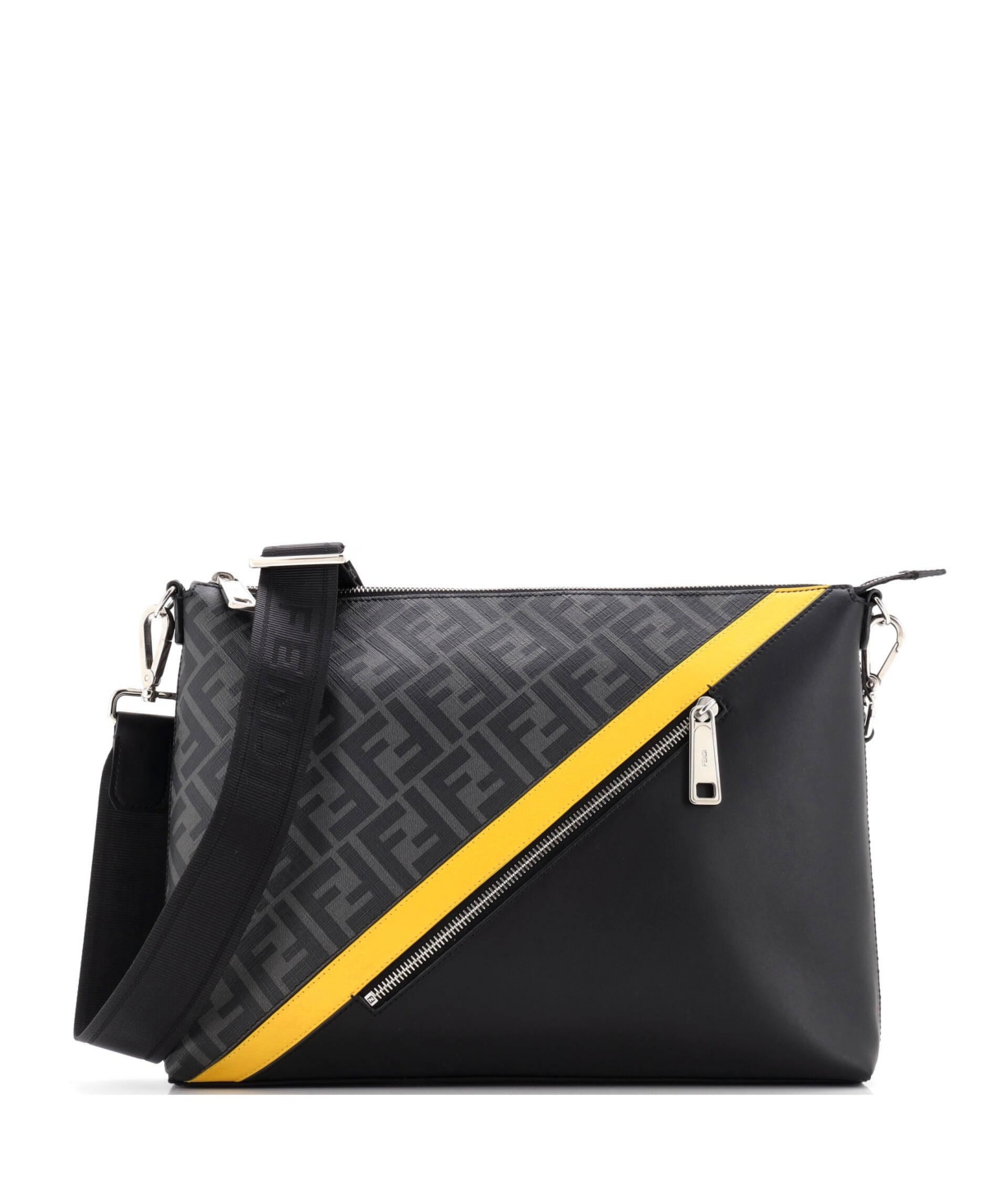 Click here for Pre-Owned Fendi Large Front Zip Messenger Zucca Co... prices