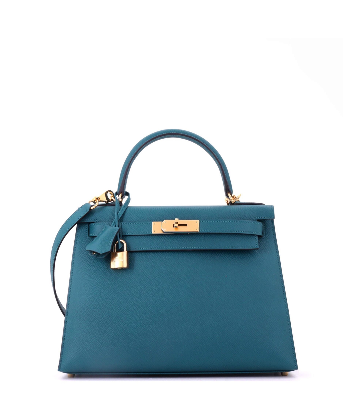 Click here for Pre-Owned HERMES Kelly 28 Handbag Green Epsom with... prices
