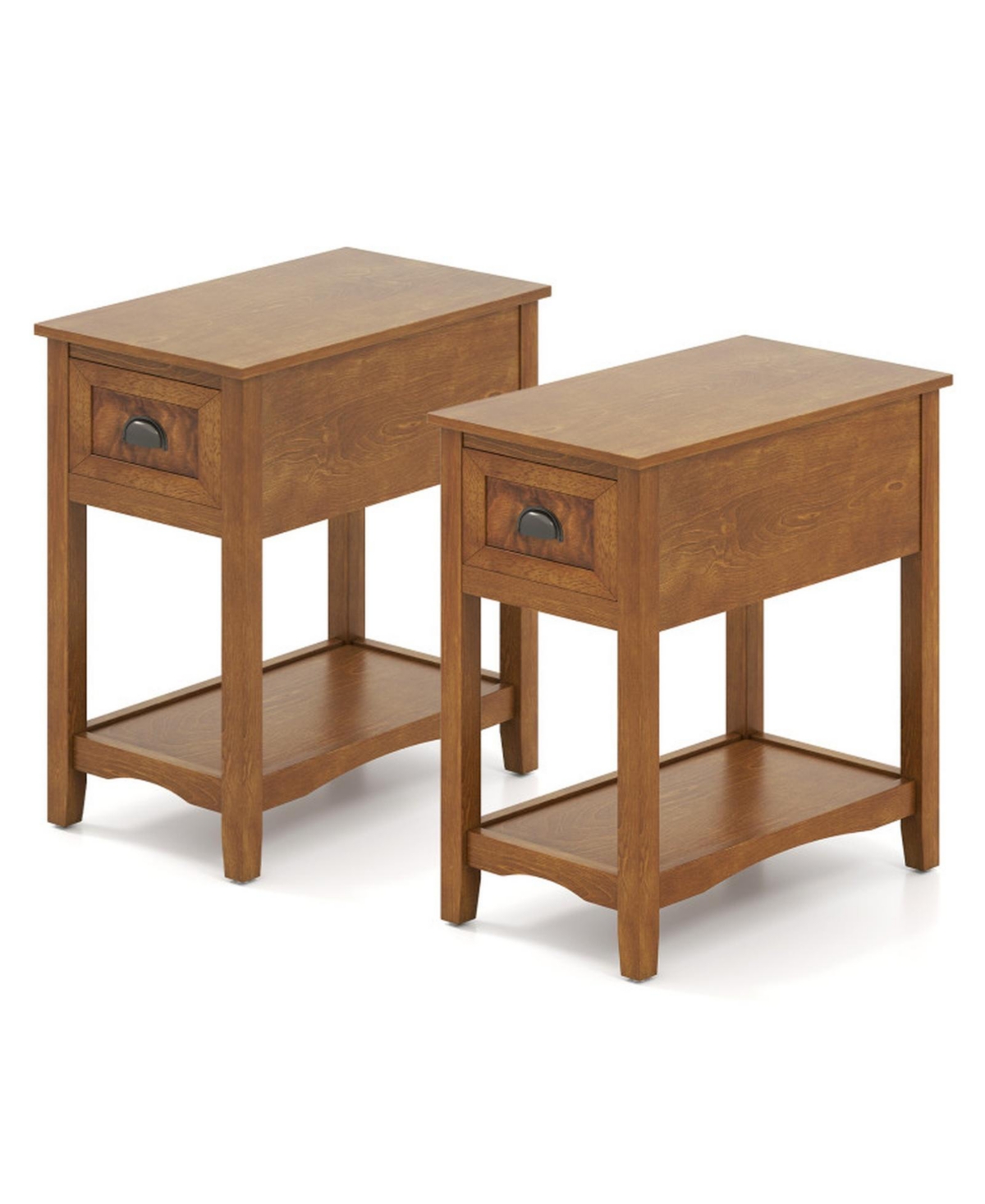 Click here for Gouun Set of 2 Retro Narrow End Tables with Drawer... prices