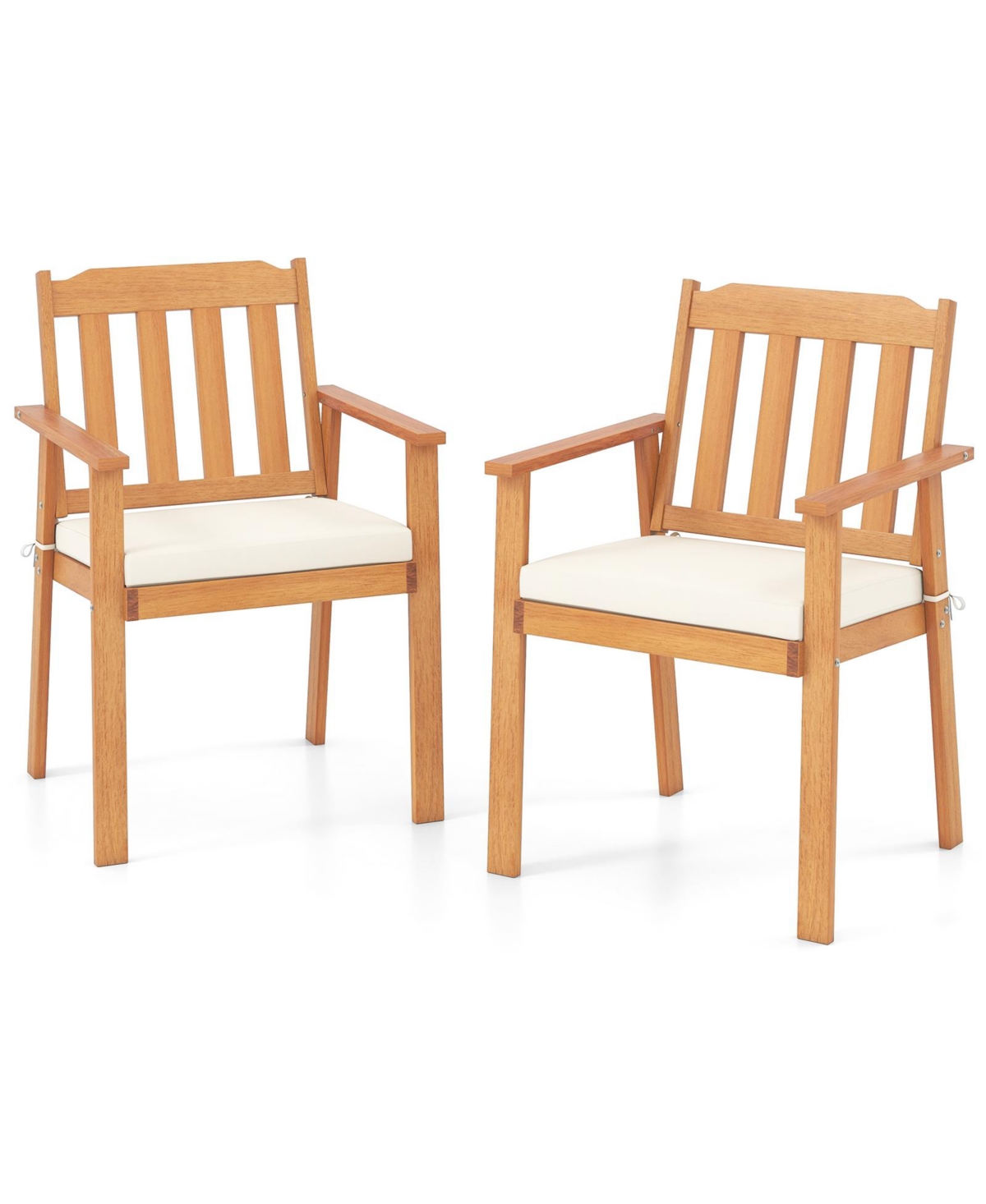 Click here for Sugift Two Piece Patio Dining Chairs with Acacia W... prices