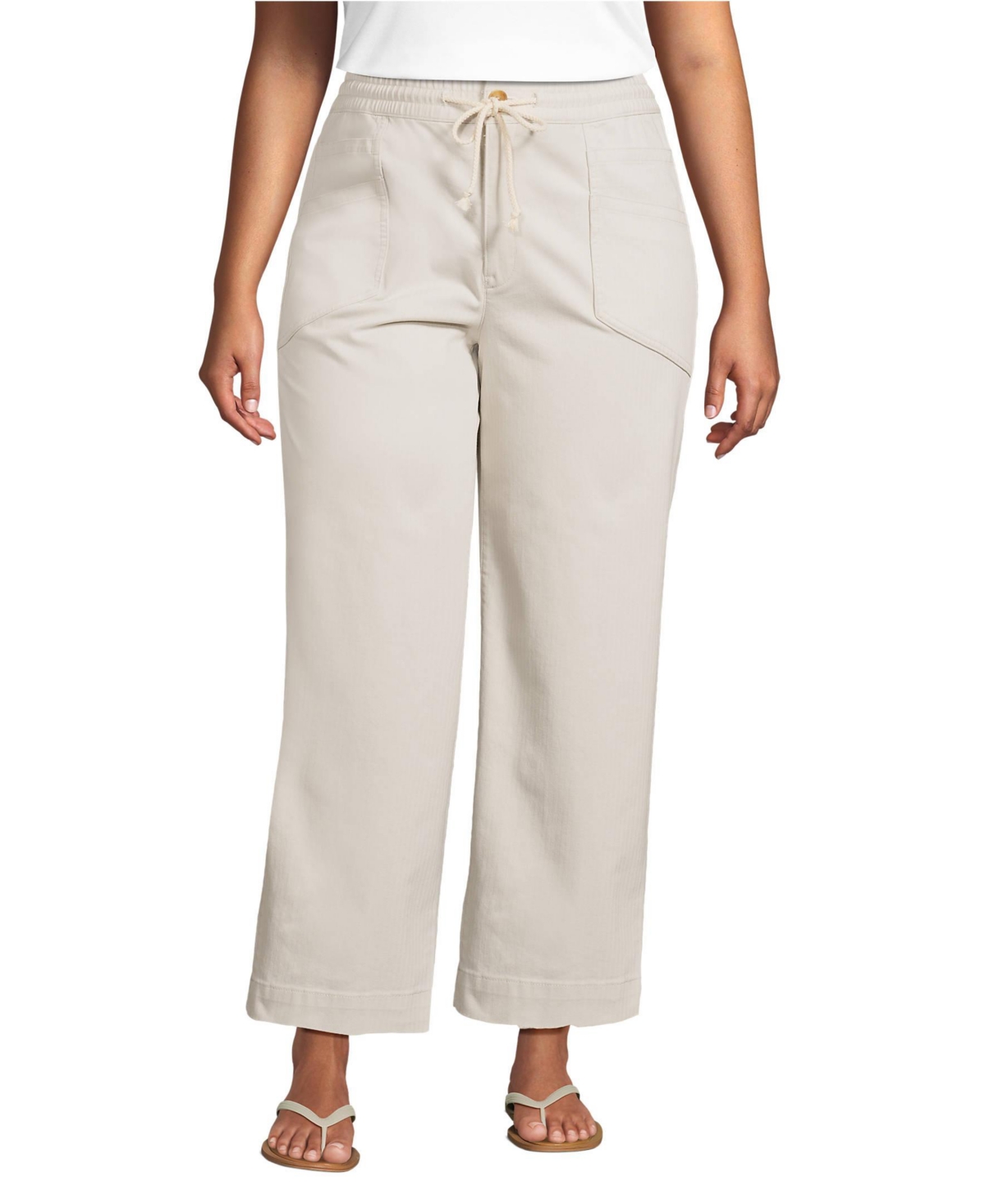 Click here for Lands End Womens Herringbone Chino High Rise Relax... prices