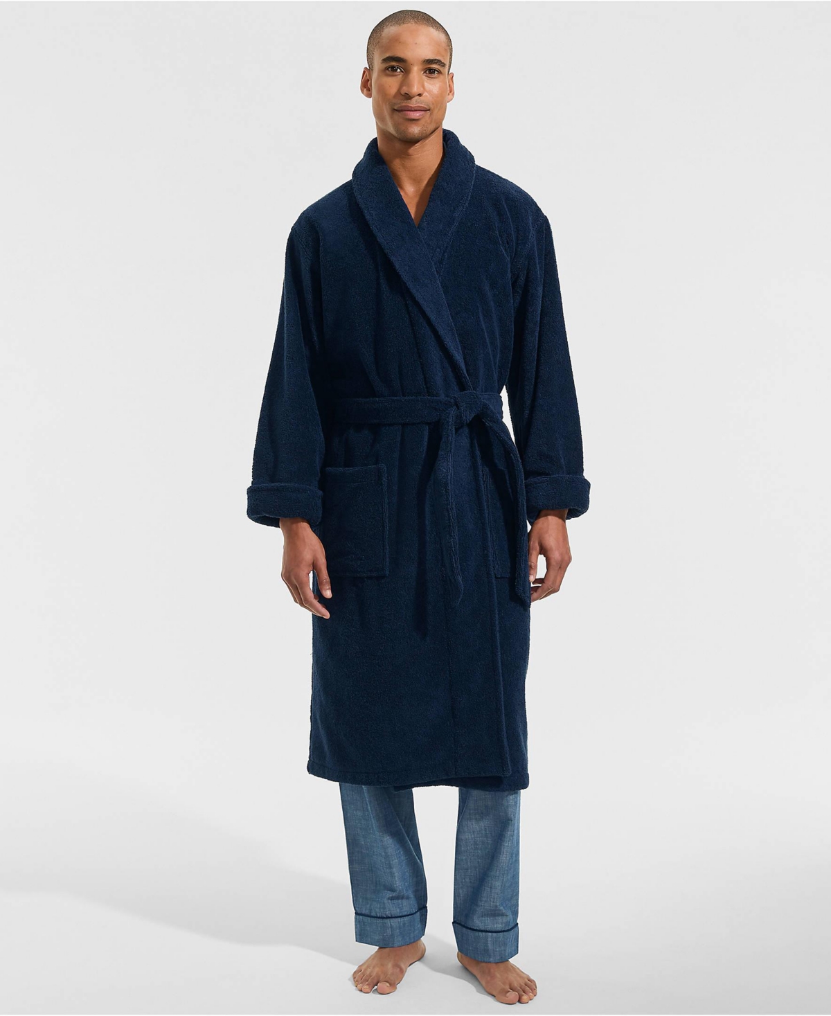 Click here for Lands End Mens Calf Length Turkish Terry Robe - Ra... prices