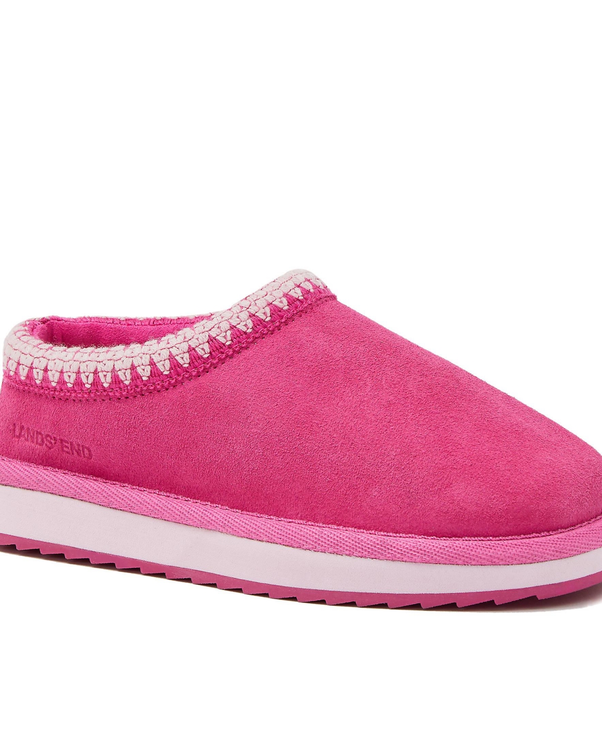 Click here for Lands End Girls Suede Hearth Slippers - Soft berry... prices
