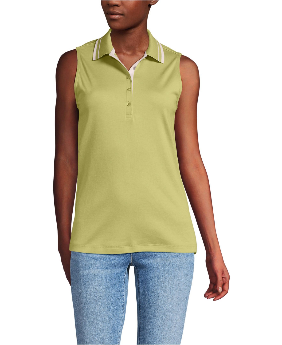 Click here for Lands End Womens Supima Cotton Polo - Bright pista... prices