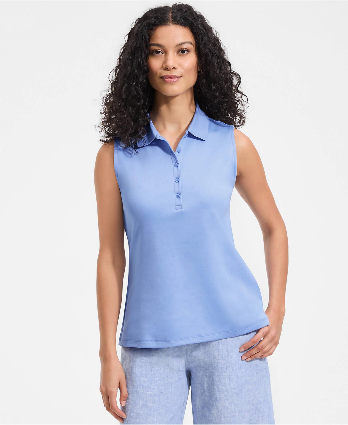 Click here for Lands End Womens Supima Cotton Polo - Clear blue s... prices