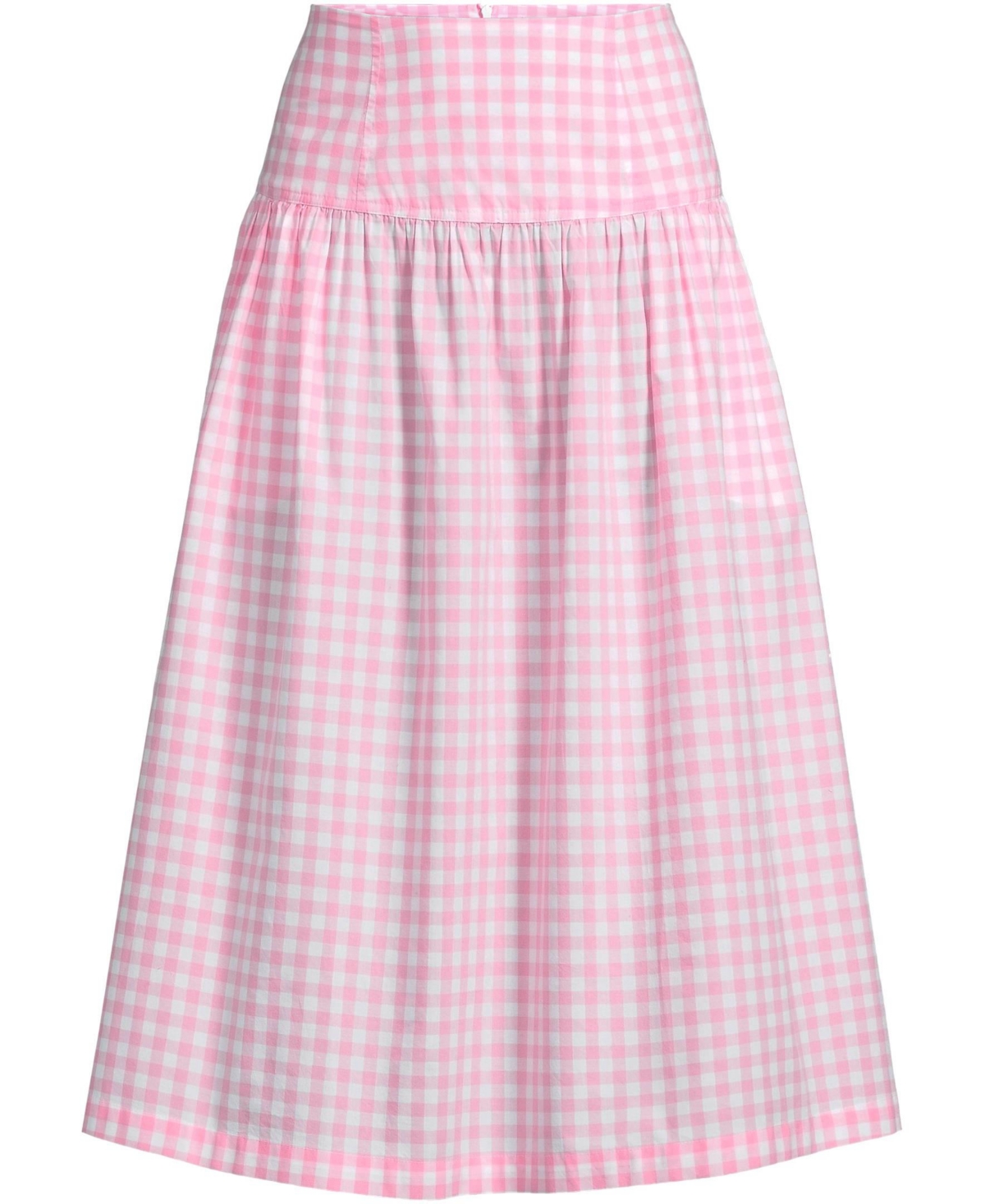 Click here for Lands End Womens Poplin Drop Waist Midi Skirt - Se... prices