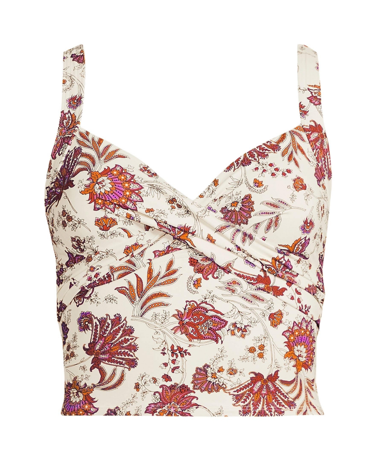 Click here for Lands End Womens V-Neck Wrap Midkini Top - Egret w... prices