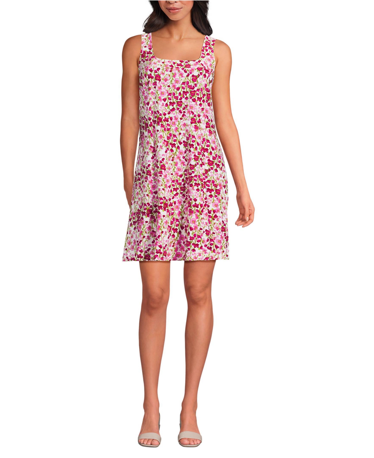 Click here for Lands End Womens Silky Knit Mini Shift Dress - Ivo... prices