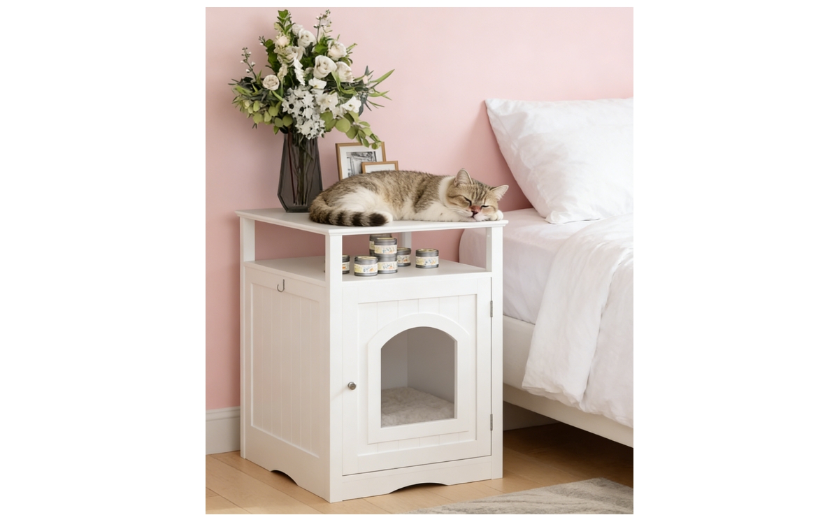 Click here for Zeus and Ruta Modern Cat Litter Box Enclosure Wood... prices