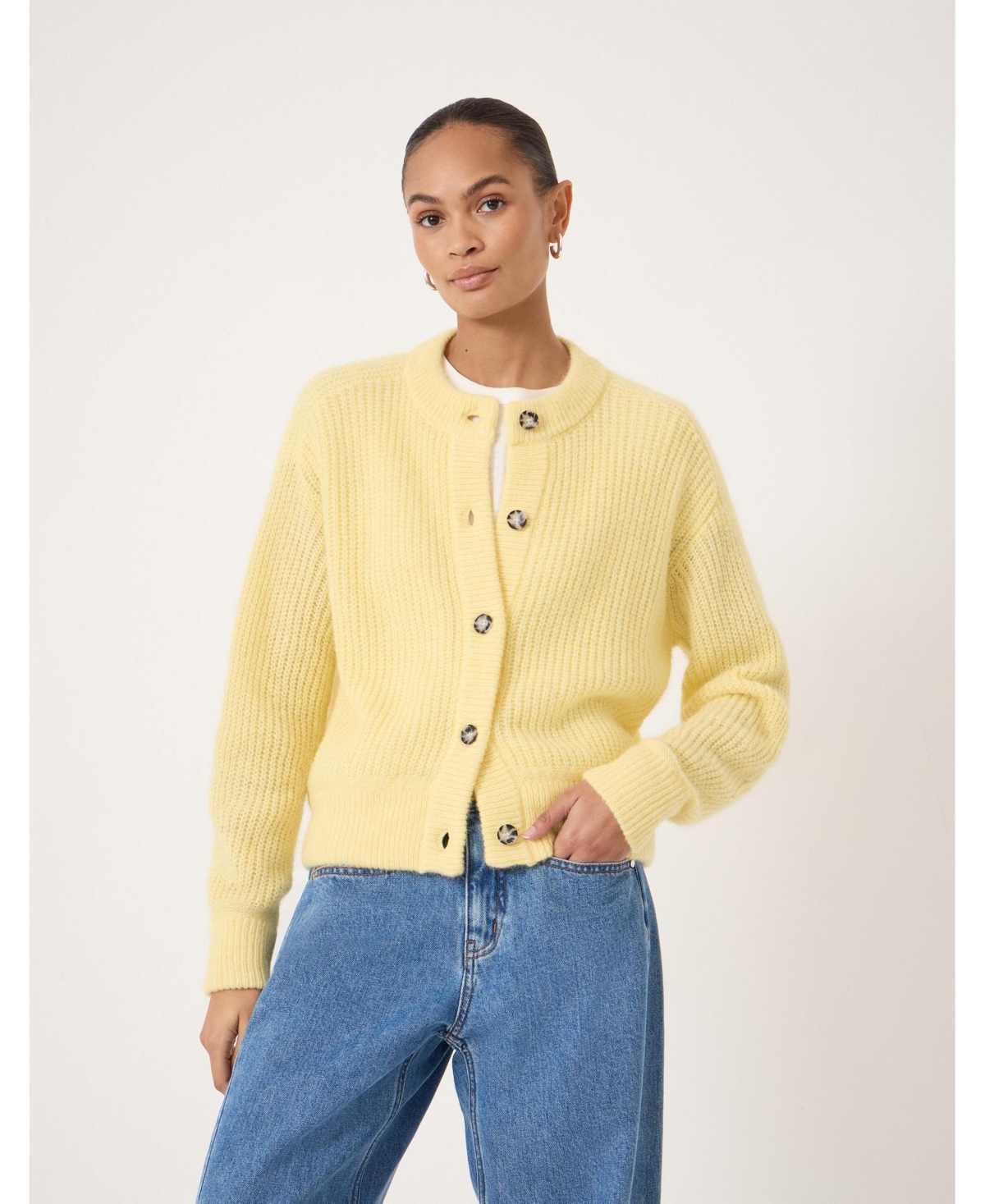 Click here for Hush Womens Raven Wool Blend Cardigan - Butter yel... prices