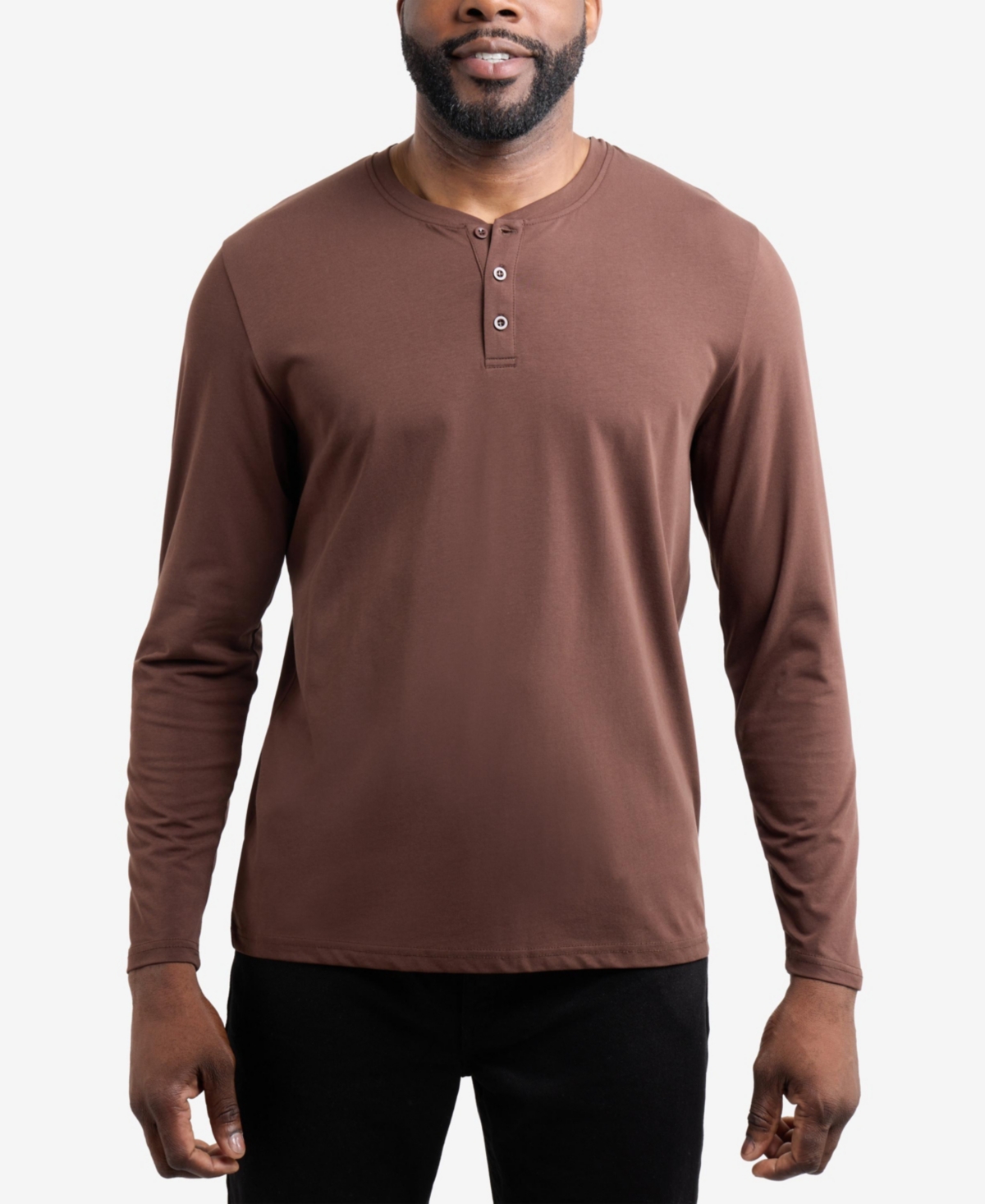 Click here for X-Ray Mens Soft Stretch Henley Neck Long Sleeve T-... prices