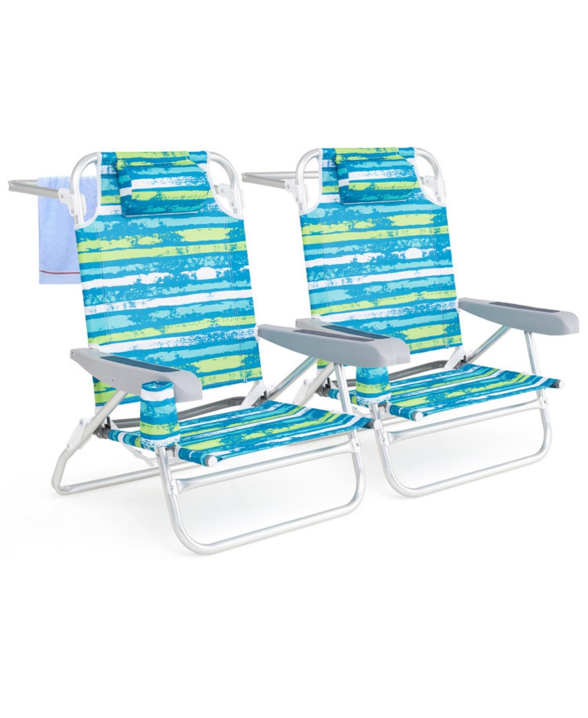 Click here for Gouun Folding Beach Chair Set of 2 with 5-Position... prices
