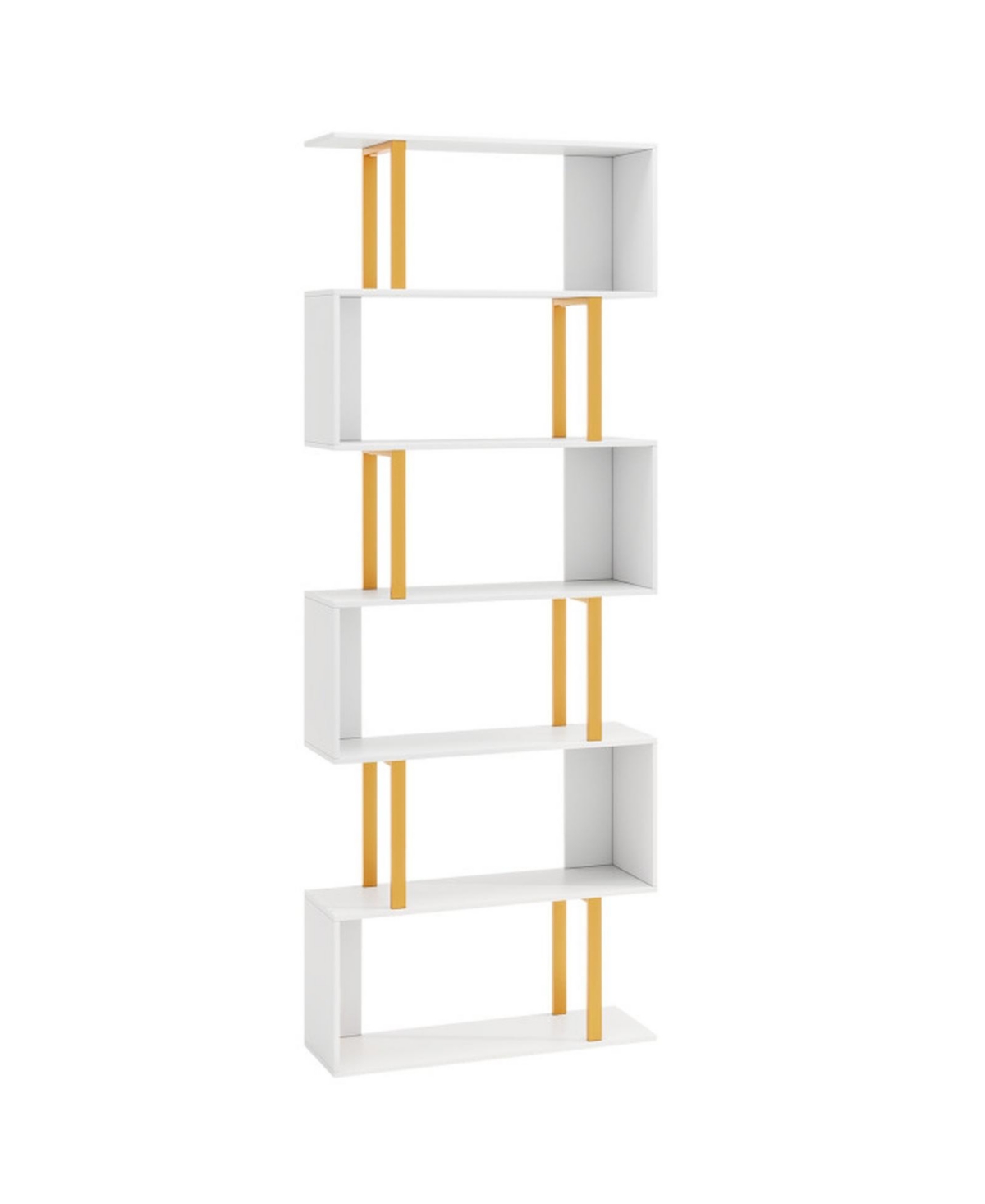 Click here for Gouun 6-Tier Geometric S-Shaped Bookcase with Meta... prices
