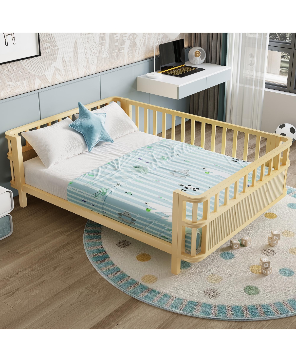 Click here for Jujabu Full Size Kids Double Wooden Platform Bed w... prices