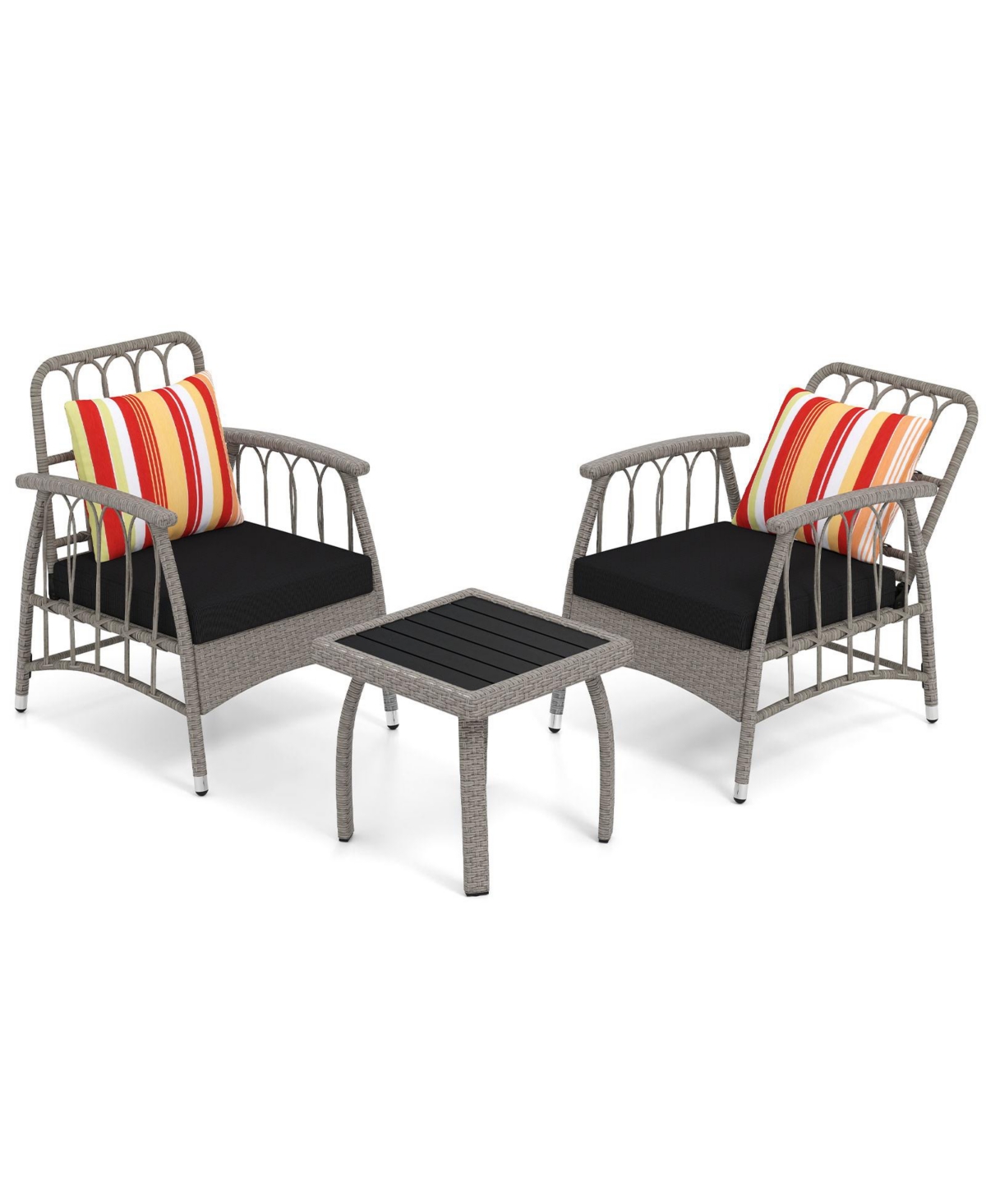 Click here for Sugift 3 Piece Patio Wicker Furniture Set with Adj... prices