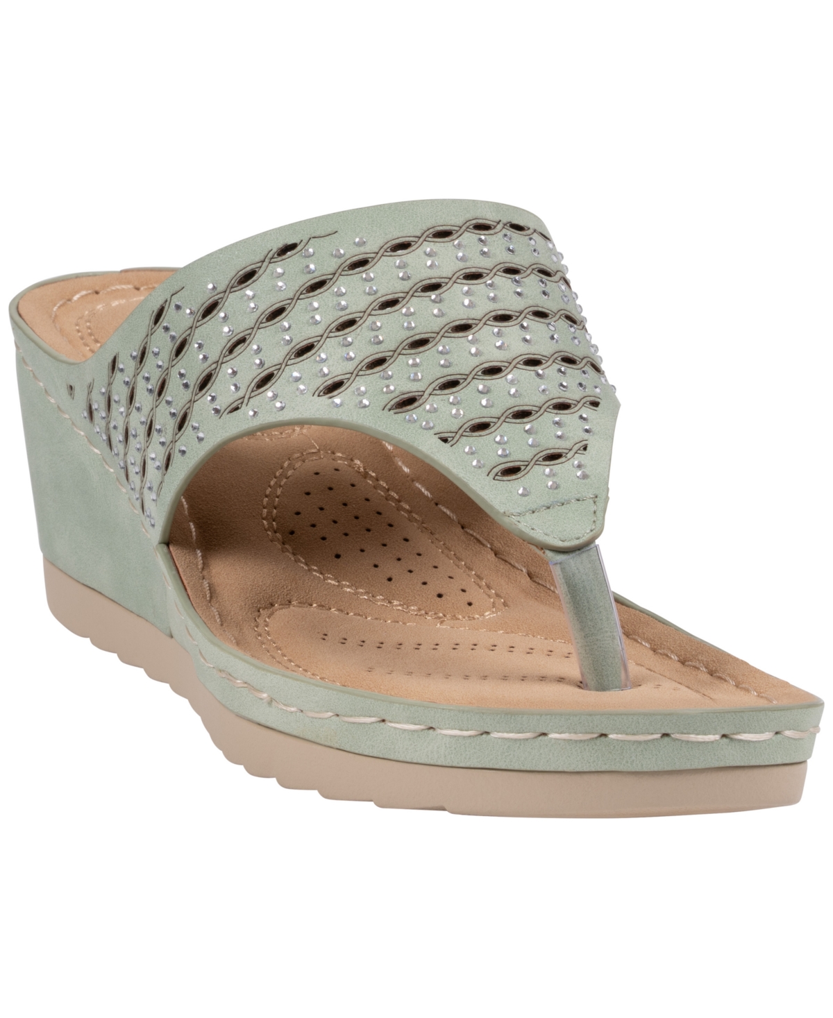 Click here for Gc Shoes Womens Dannay Embellished Wedge Sandals -... prices