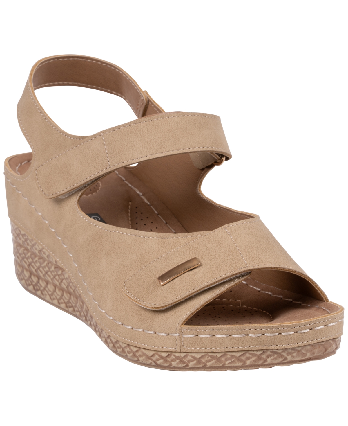 Click here for Gc Shoes Womens Keltie Double Strap Wedge Sandals... prices