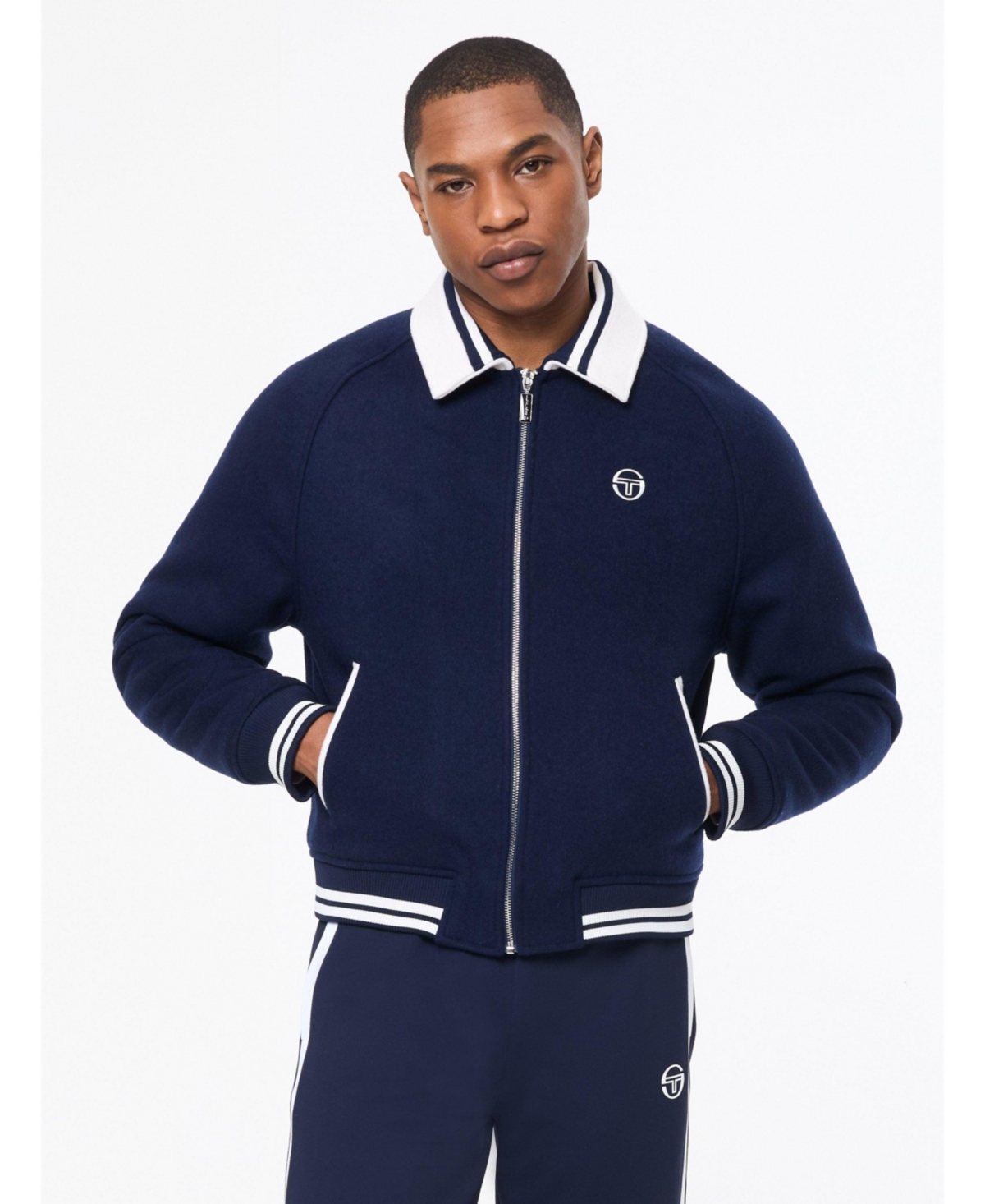 Click here for Sergio Tacchini Mens Marco Varsity Jacket - Mariti... prices