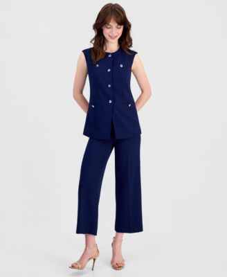 Click here for Anne Klein Womens Stretch Crepe Four Button Vest W... prices