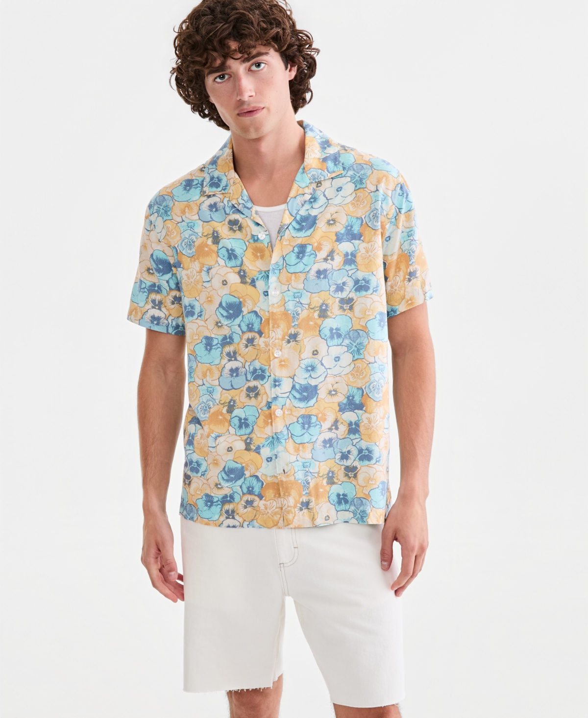 Click here for Sun + Stone Mens Neymar Floral-Print Short-Sleeve... prices